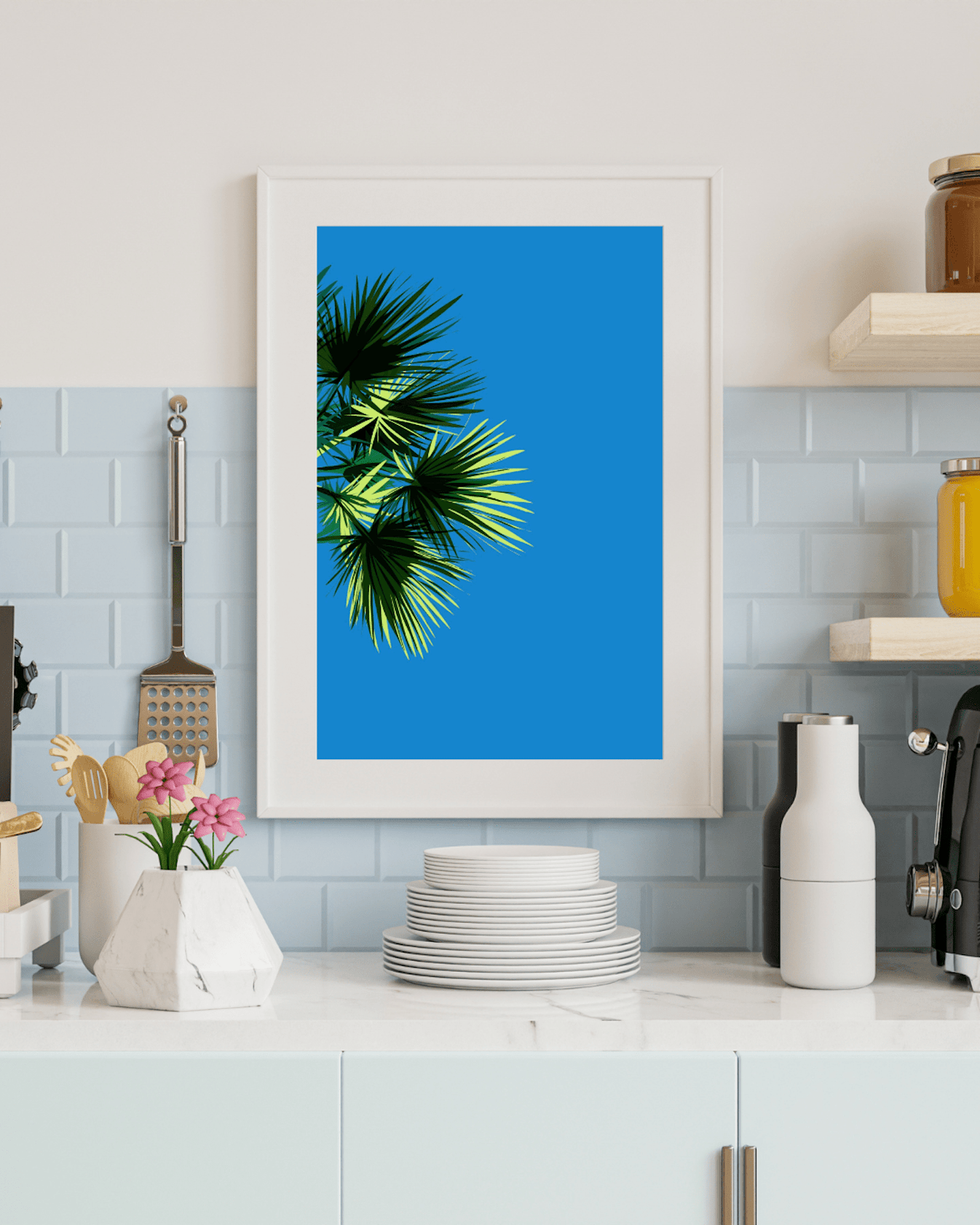 Blue Palm Print (various sizes) – PRIOR SHOP