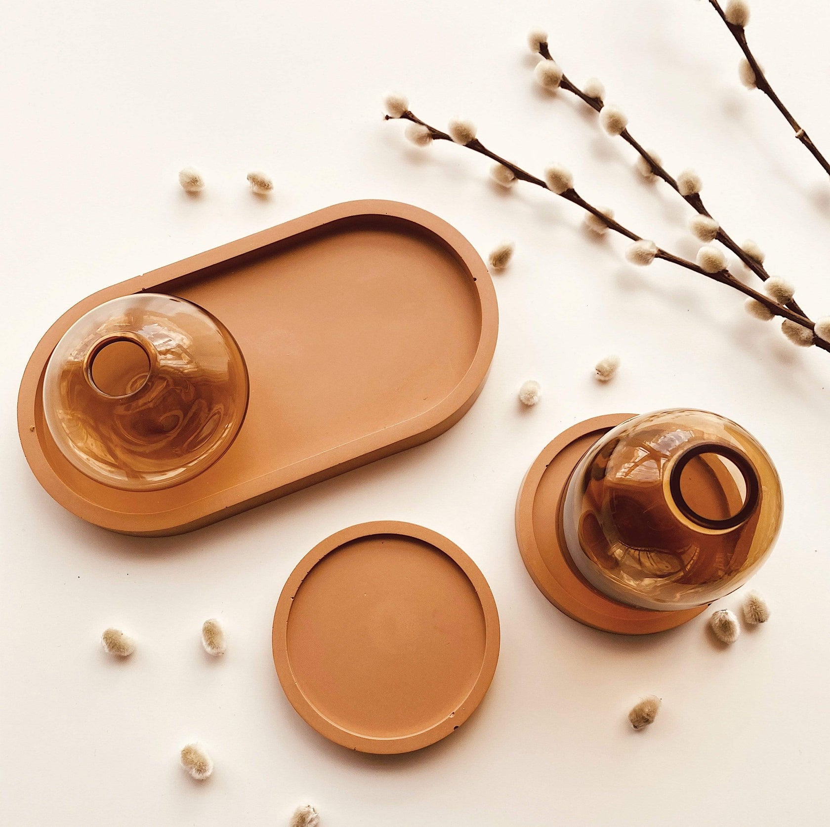 Jesmonite Round Coasters (Pair) in Terracotta – PRIOR SHOP