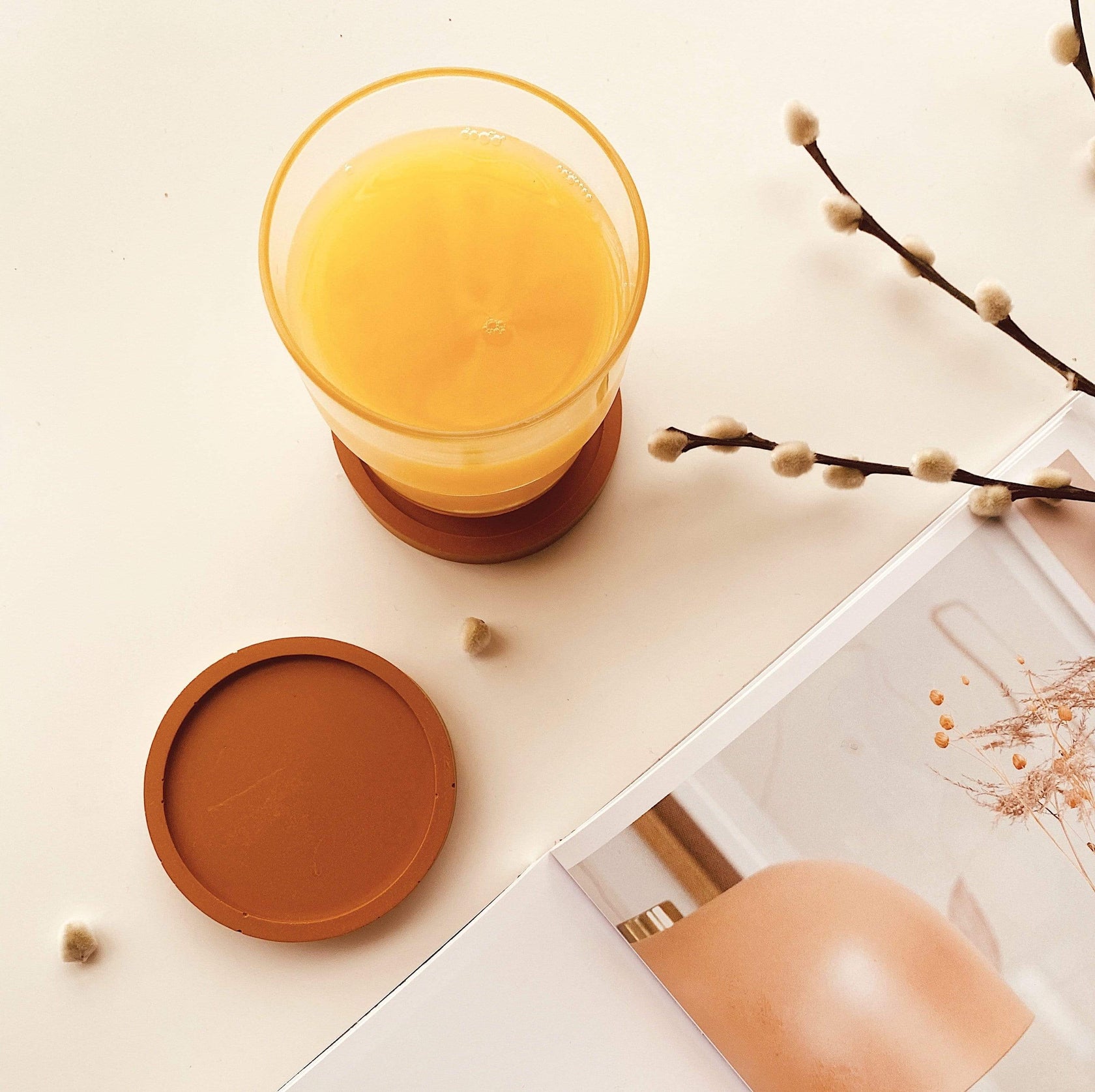 Jesmonite Round Coasters (Pair) in Terracotta – PRIOR SHOP